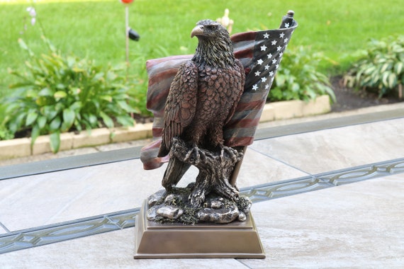 Bald Eagle With Flag Bald Eagle With Flag Statue Bald Eagle - Etsy