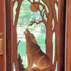 Wolf Screen Door, Wolf Pine Screen Door, Handmade Wolf Screen Door ...