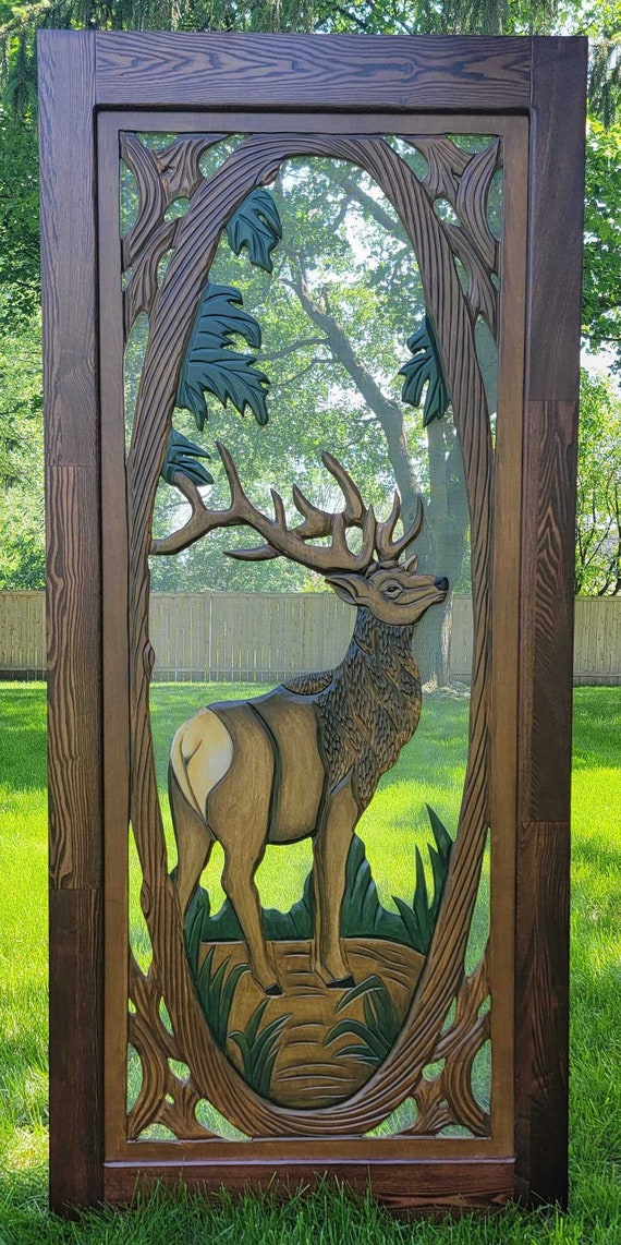 Elk Screen Door Handmade Screen Door Handcrafted Elk Screen - Etsy
