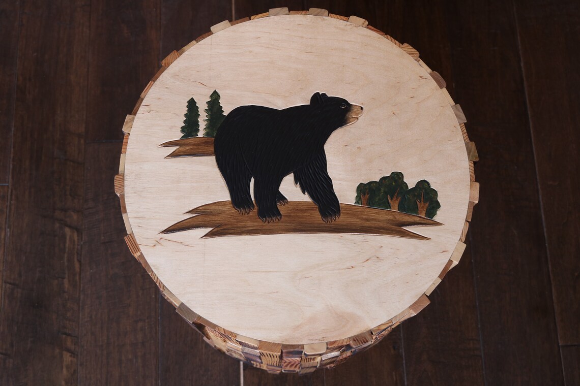 Bear Round Wooden End Table Bear Round End Table Bear Round - Etsy