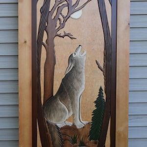 Wolf Pine Door, Handmade Wolf Pine Door, Handcrafted Pine Door, Wolf ...