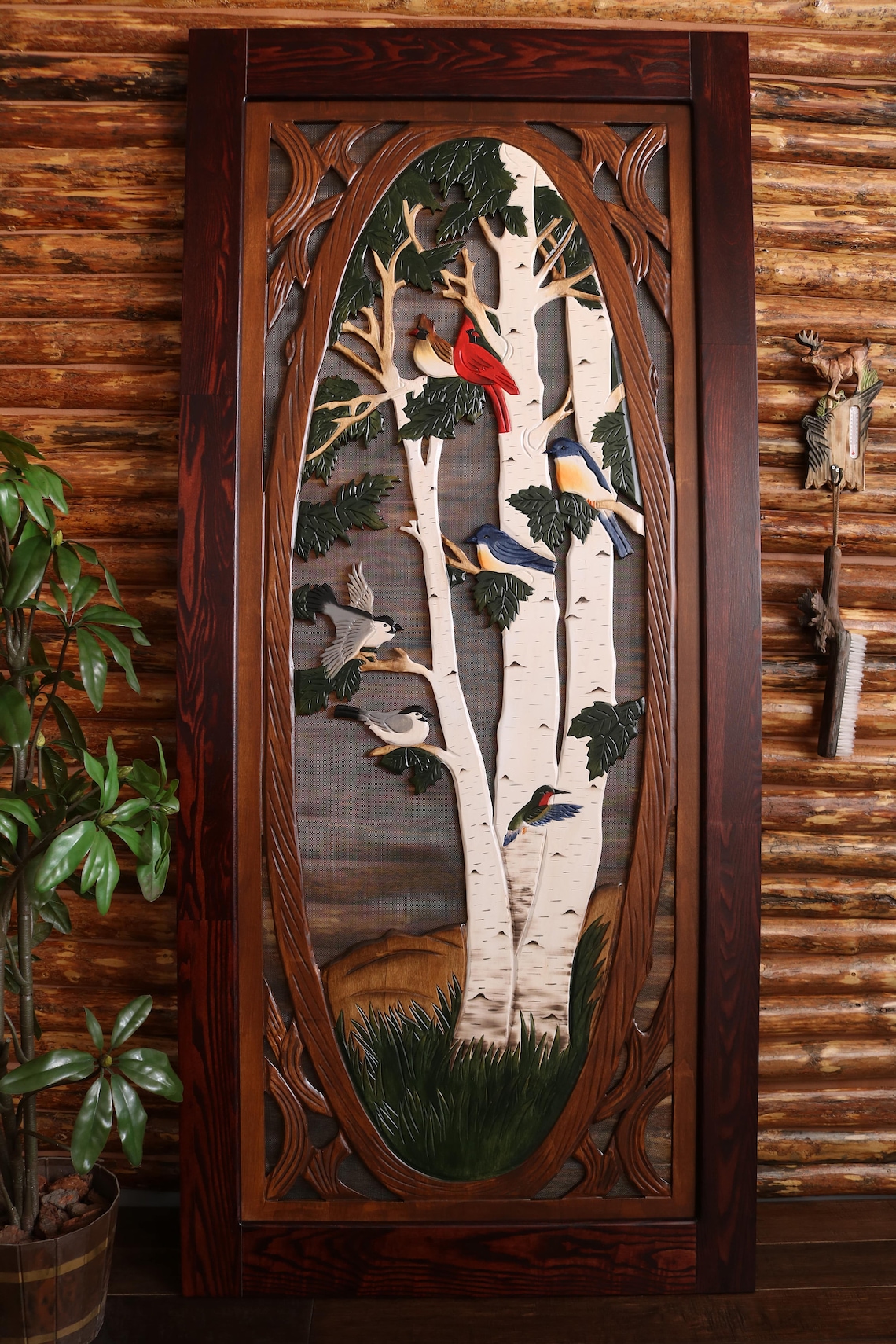 Bird Screen Door Bird Pine Screen Door Handmade Bird Screen - Etsy