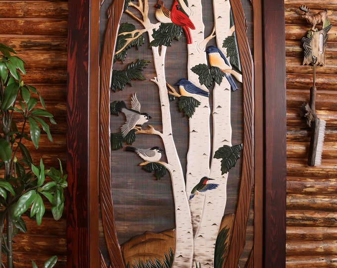 Bird Screen Door, Bird Pine Screen Door, Handmade Bird Screen Door ...