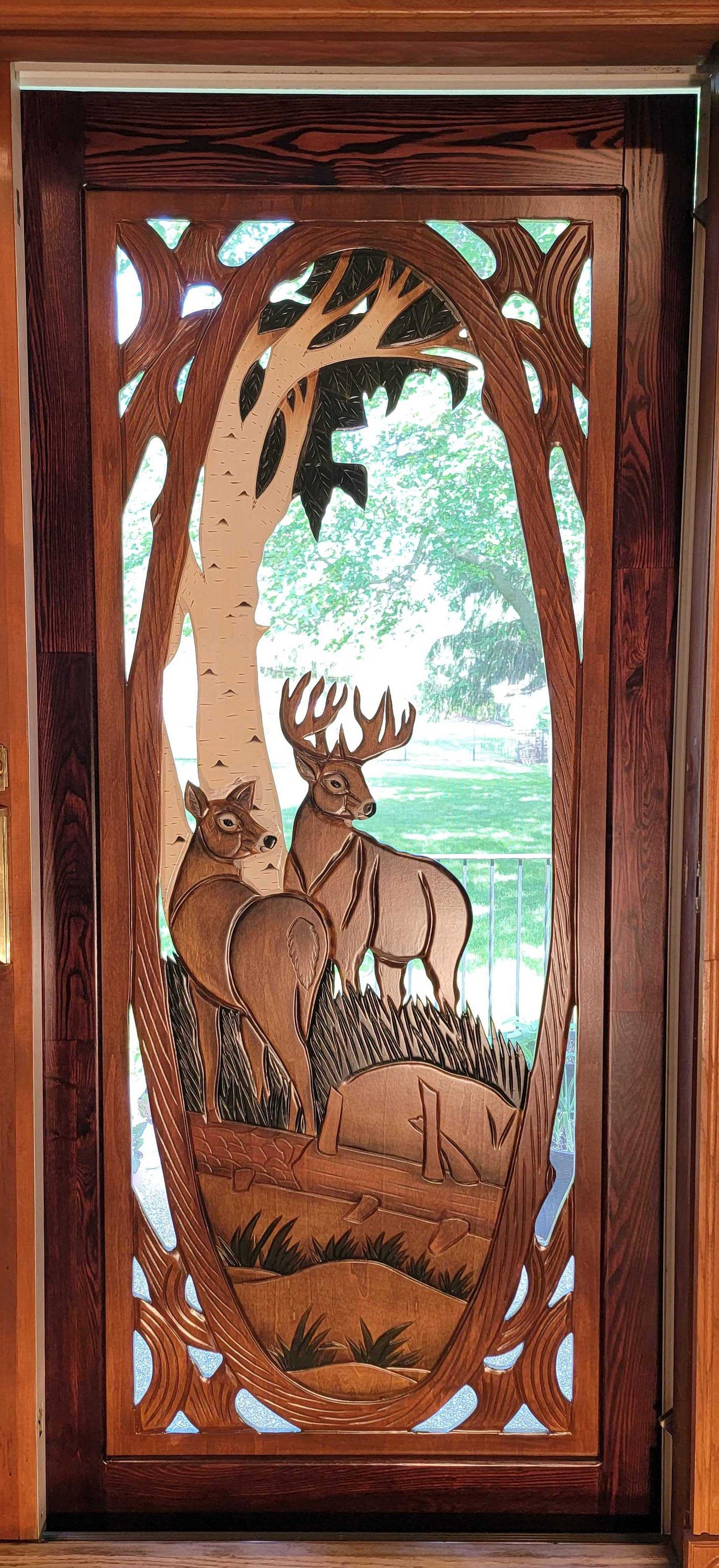 Deer Screen Door, Handmade Screen Door, Handcrafted Deer Screen Door ...