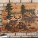 Deer Family Intarsia Wall Art, Deer Family Wood Art, Deer and Cabin ...