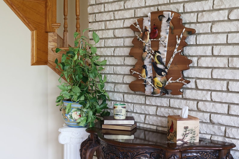 Birds in a Tree Intarsia Wood Wall Art Birds in a Tree | Etsy