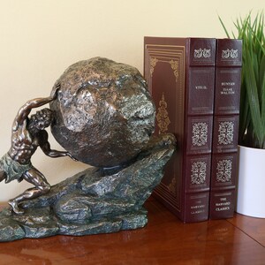 Sisyphus and the Eternal Boulder, Bronze Sisyphus Statue, Greek ...