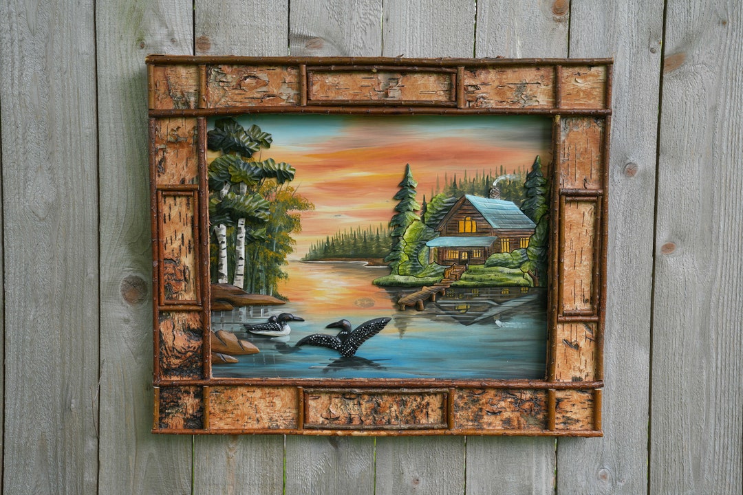 Loon Family Wood Wall Art, Loon Family Wood Art, Loon Family Intarsia ...