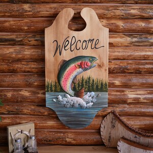 Welcome Trout, Rainbow Trout Wall Art, Rainbow Trout Intarsia Art ...