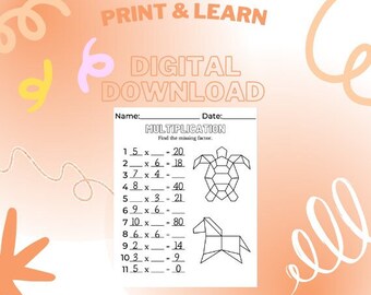 Math Worksheet Homeschool Printable Multiplication Worksheet - Etsy