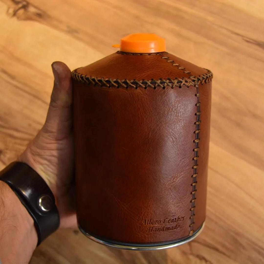 Camping Gas Tank Leather Case for 1000 Ml, Outdoor Gas Can Cover, Full ...