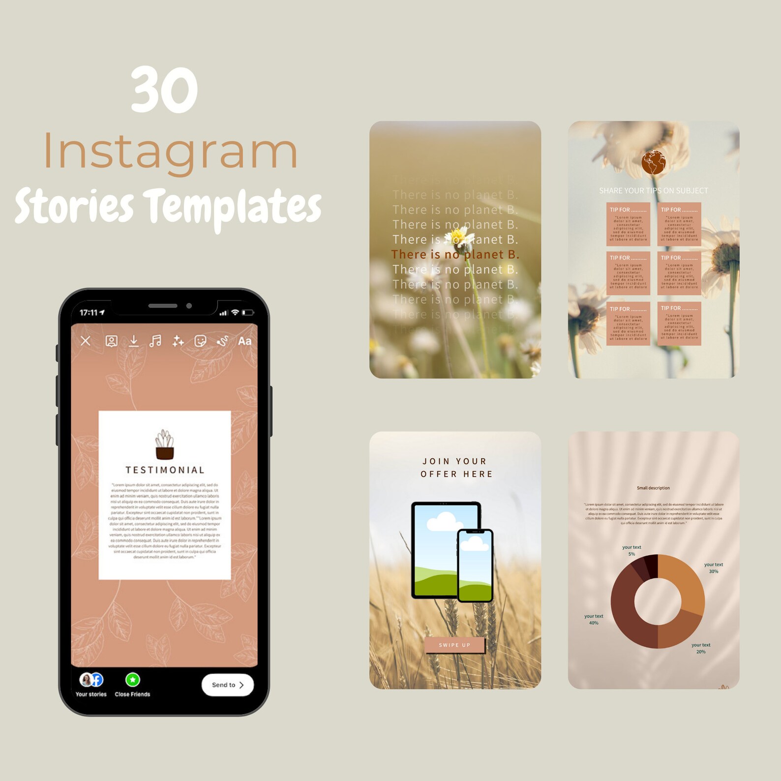 30 FLOWER Editable Instagram Stories for Sustainable Businesses L ...