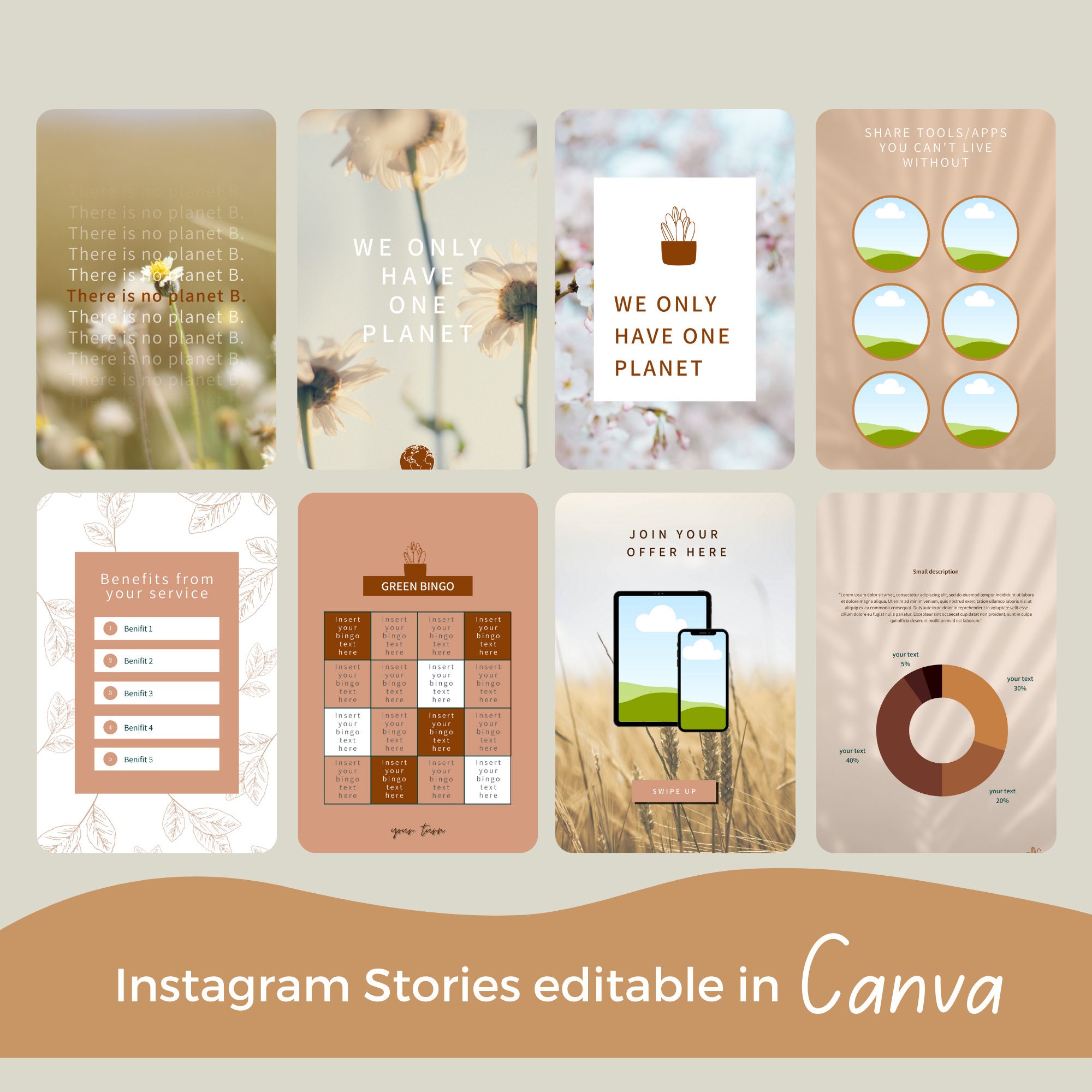 30 FLOWER Editable Instagram Stories for Sustainable Businesses L ...