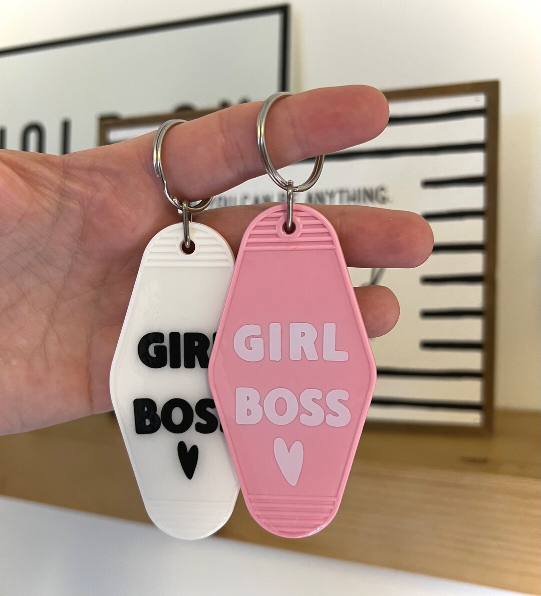 Girl Boss Keychain Motel Keychains Keychain Accessories Keychain Gift ...