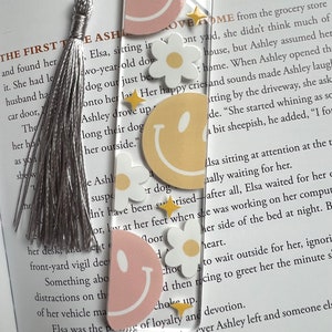 Pastel Smiles and Daisies Bookmark, Acrylic Bookmark, Gifts for Book ...