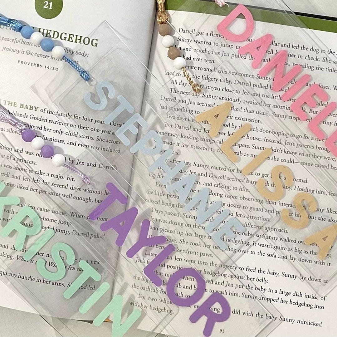 Handmade Bookmark, Personalized Name Acrylic Bookmark, Bookmark With ...