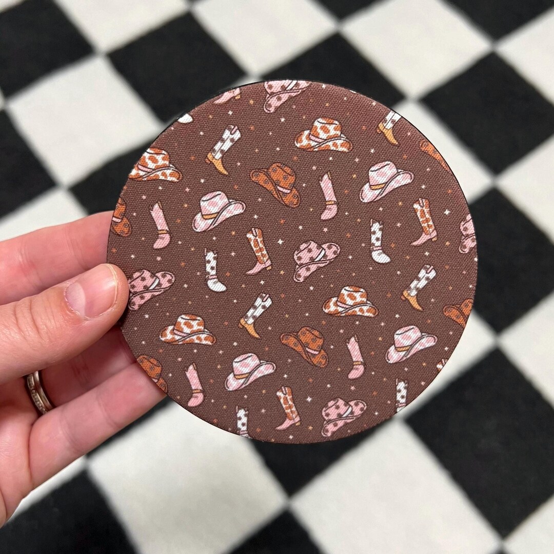 Cowboy Boots and Hat Drink Coaster, Sublimation Coaster, Cute Cup ...