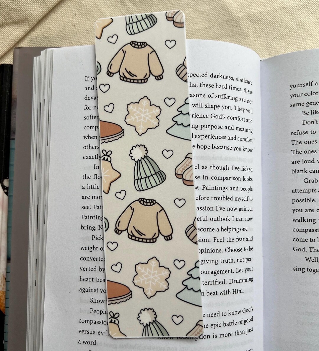Winter Cozy Bookmark, Paper Laminated Bookmark, Girly Bookmarks, Gifts ...