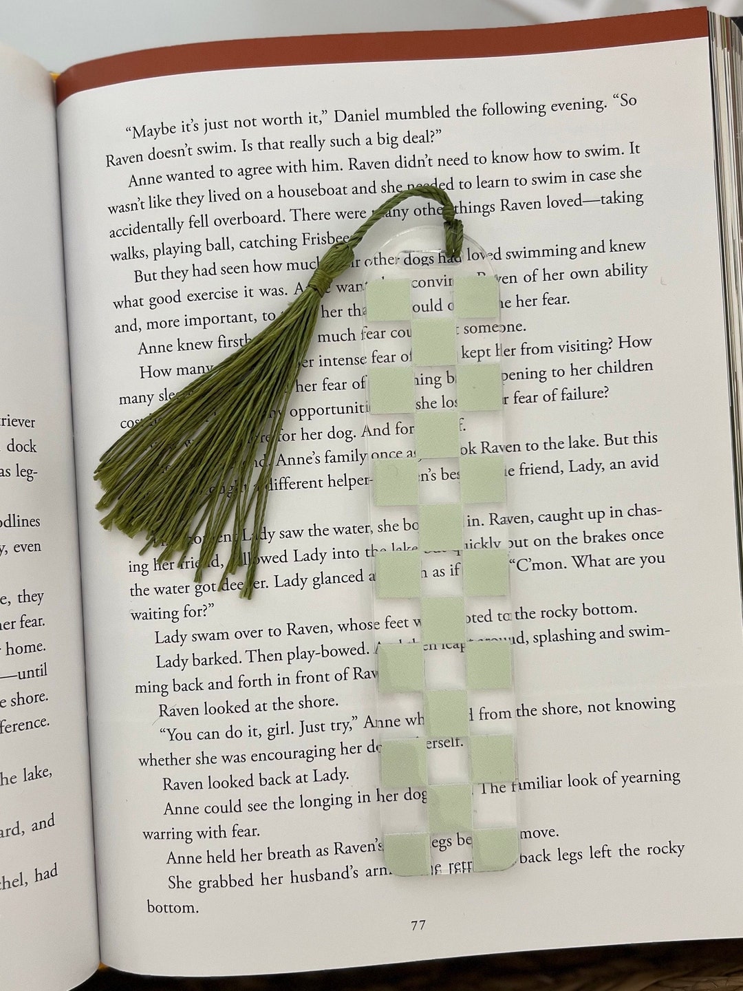 Light Green Checkered Bookmark, Acrylic Bookmark, Gifts for Book Lovers ...