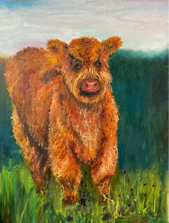 Irish Bull Ireland Field Red Bull Art Bull - Etsy