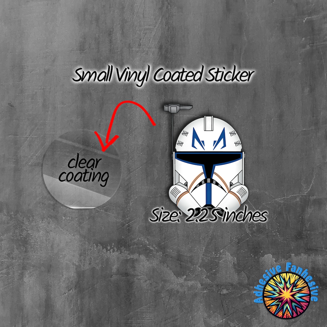 Captain Rex Helmet Sticker, Star Wars Vinyl Coated Sticker for Laptops ...