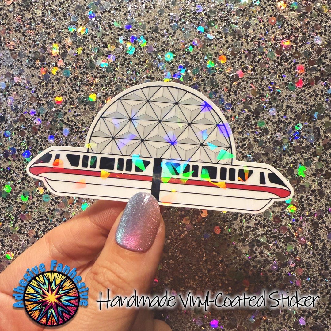 EPCOT Monorail Sticker, Spaceship Earth, Holographic Disney Sticker for ...