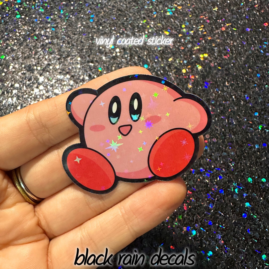 Kirby Sticker Vinyl Coated Holographic Sticker - Etsy