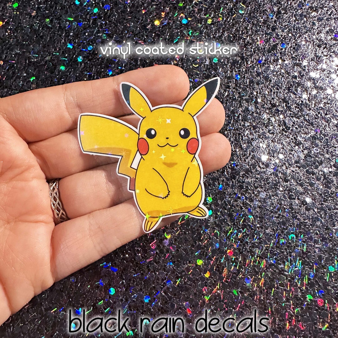 Pikachu Sticker Holographic Pikachu Decal Pokémon Vinyl Coated Sticker ...