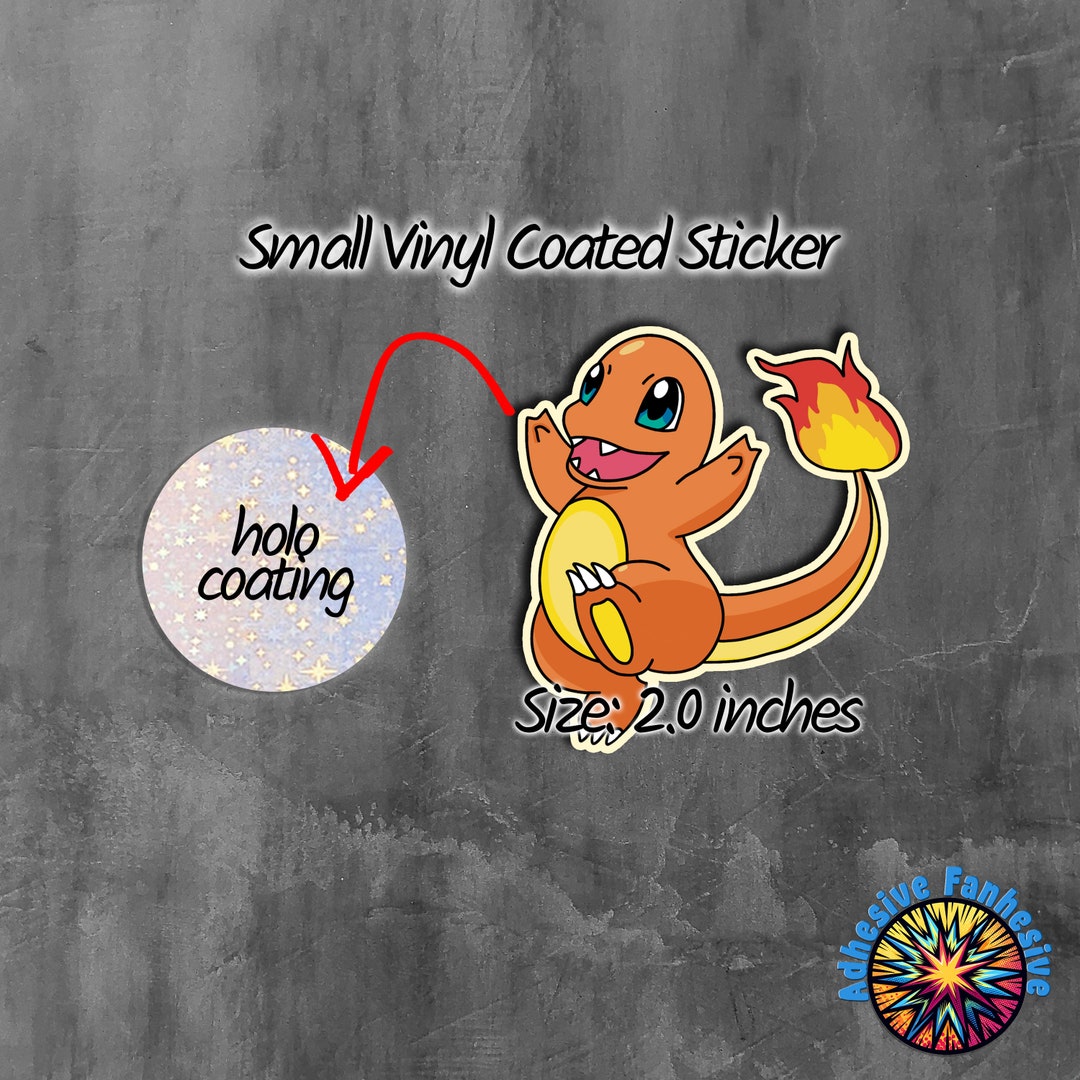 Charmander Sticker Vinyl Coated Pokémon Holographic Sticker - Etsy