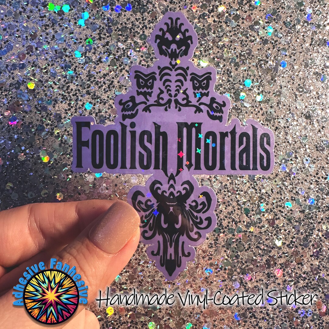 Foolish Mortals Haunted Mansion Wallpaper Motif Sticker, Holographic ...
