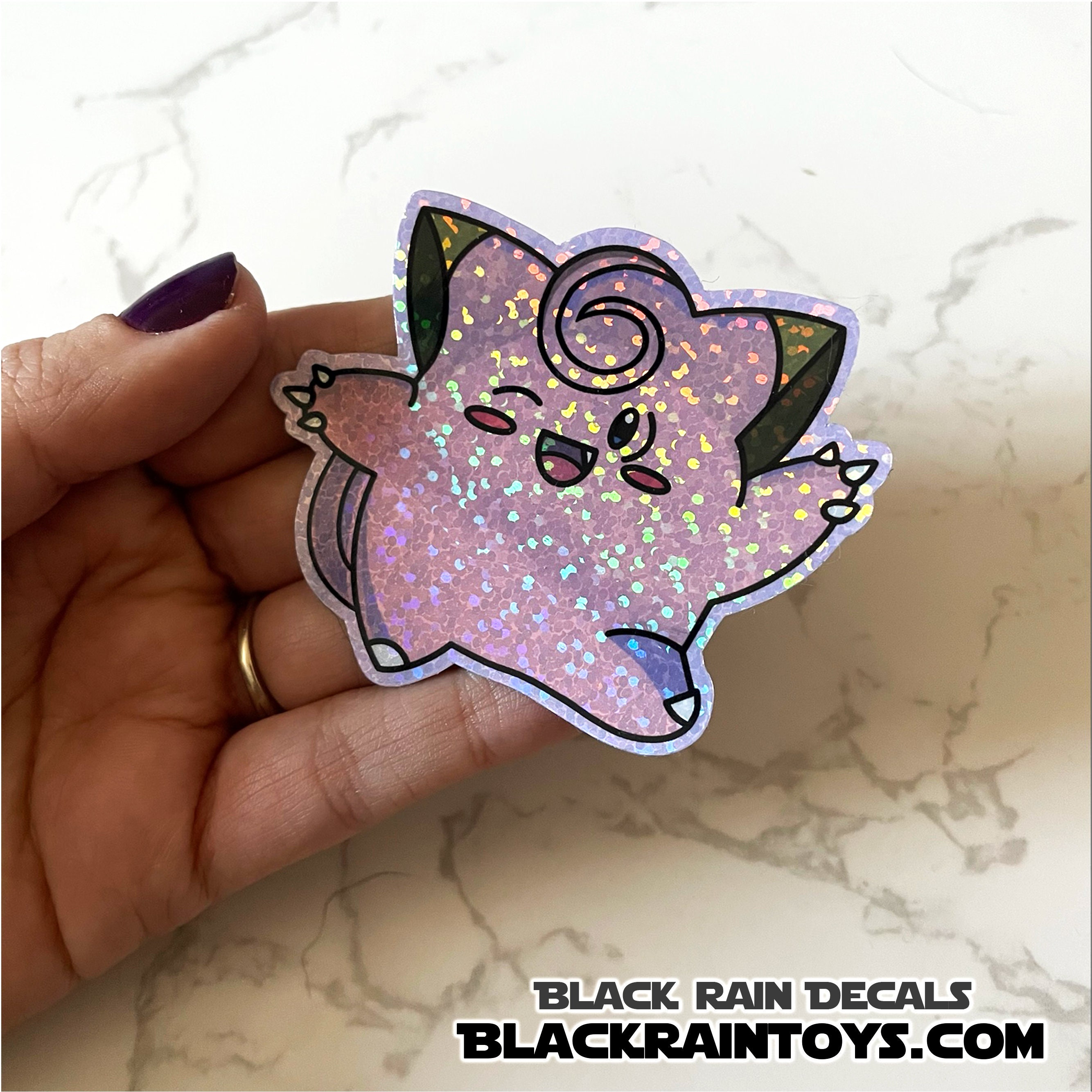 Clefairy Holographic Sparkle Pokemon Vinyl Sticker Stickers Craft ...