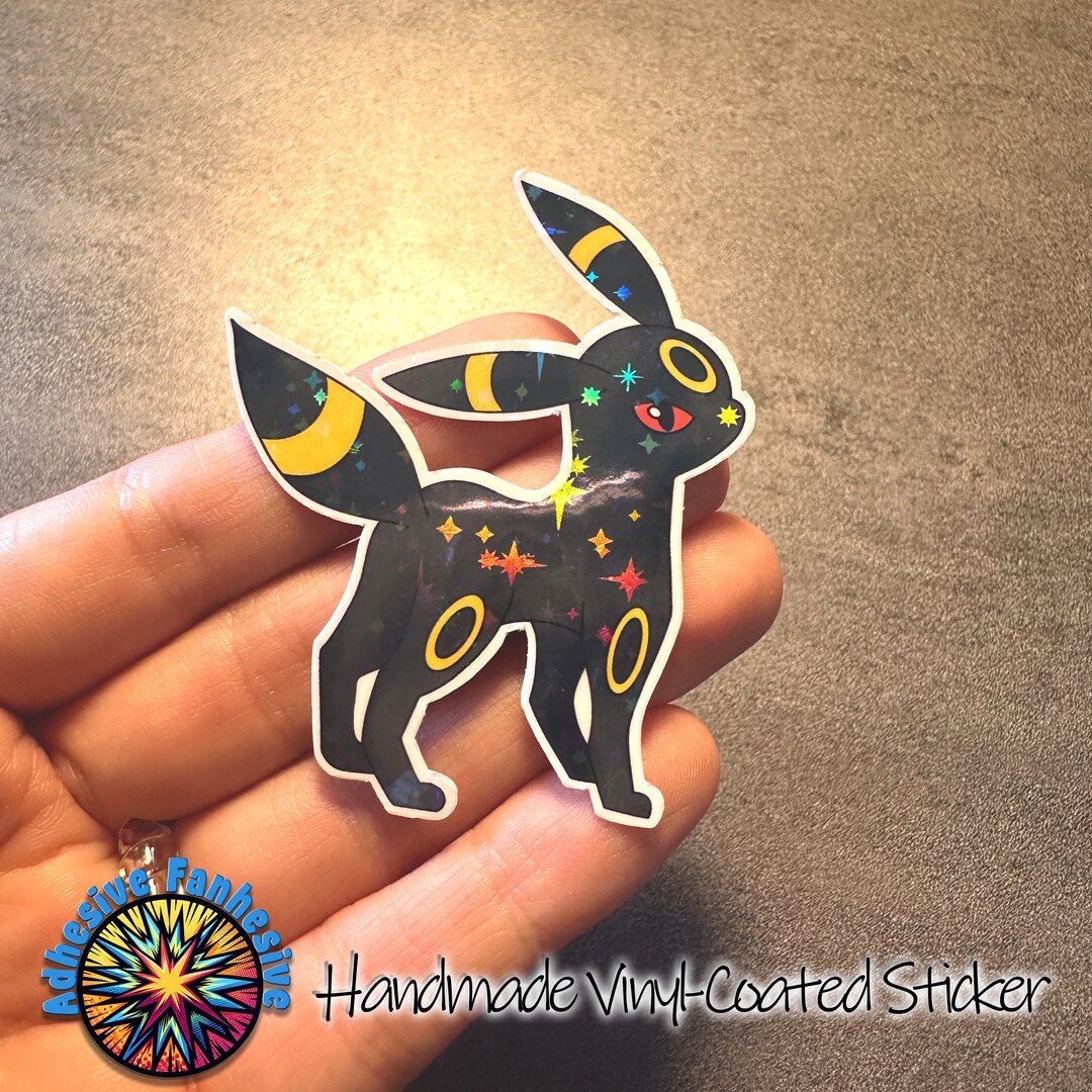 Umbreon Holographic Sticker, Pokémon Vinyl Coated Sticker for Laptops ...