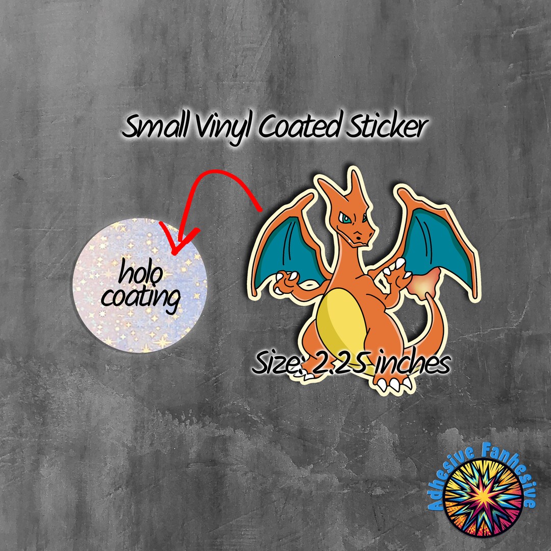 Charizard Sticker Vinyl Coated Pokémon Holographic Sticker - Etsy