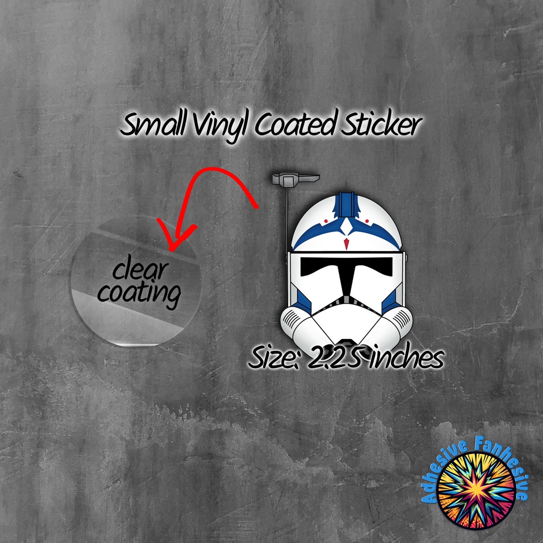 Fives Clone Trooper Helmet Sticker, Star Wars Vinyl Coated Sticker for ...