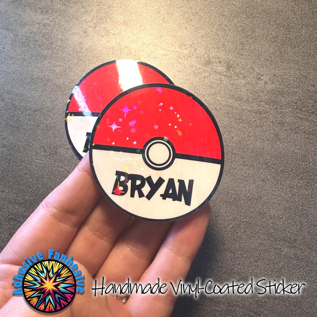Personalized Pokéball Sticker Pokémon Ball Sticker Pokémon Name Sticker ...