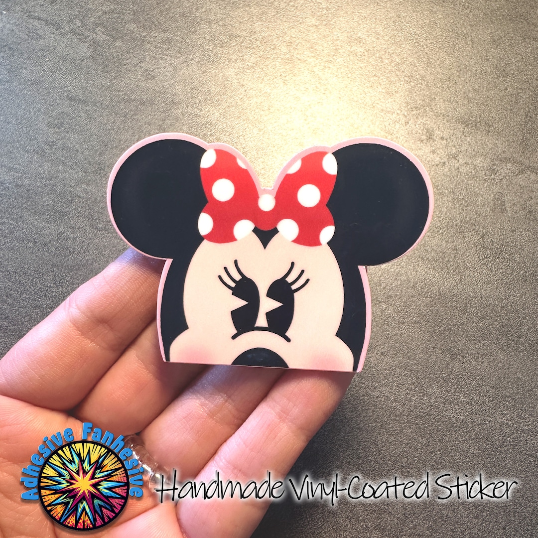 Minnie Mouse Head Peeker Sticker Disney Vinyl Coated Sticker for Phones ...