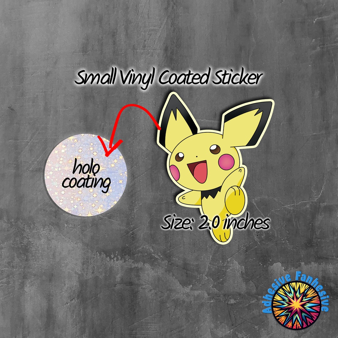 Pichu Sticker Holographic Pikachu Decal Pokémon Vinyl Coated Sticker - Etsy