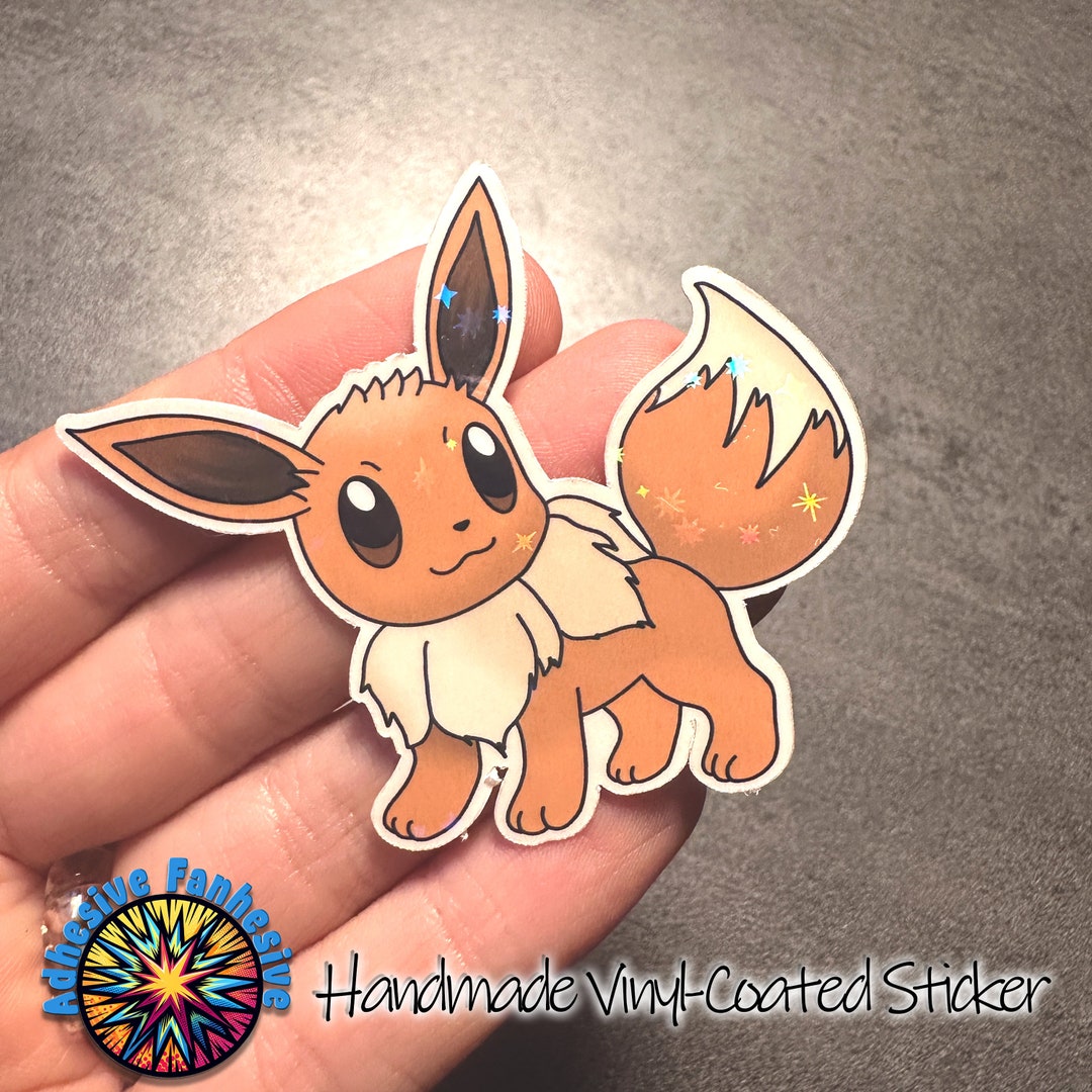Eevee Sticker, Holographic Pokémon Sticker for Water Bottles, Laptops ...