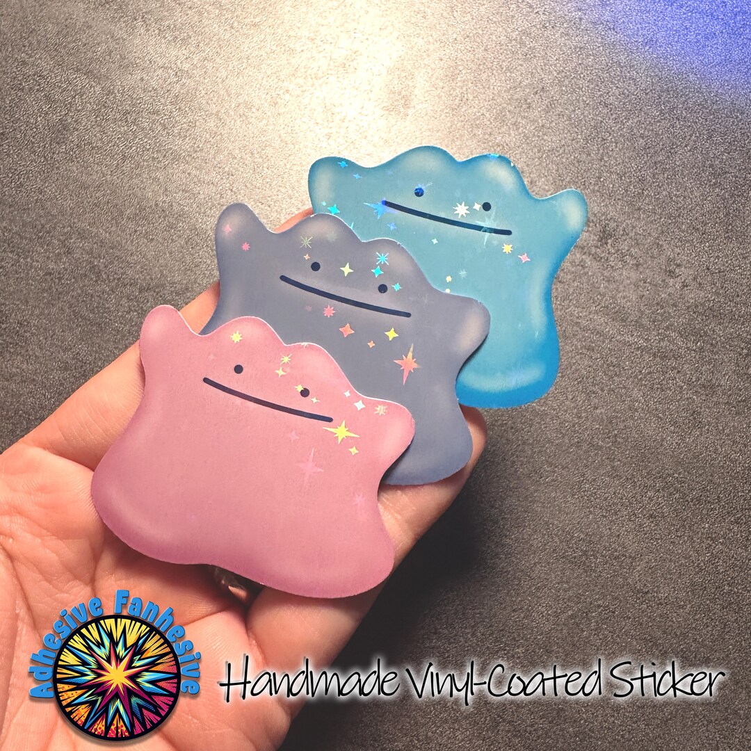 Ditto Holographic Sticker, Pokémon Vinyl Coated Sticker for Laptops ...