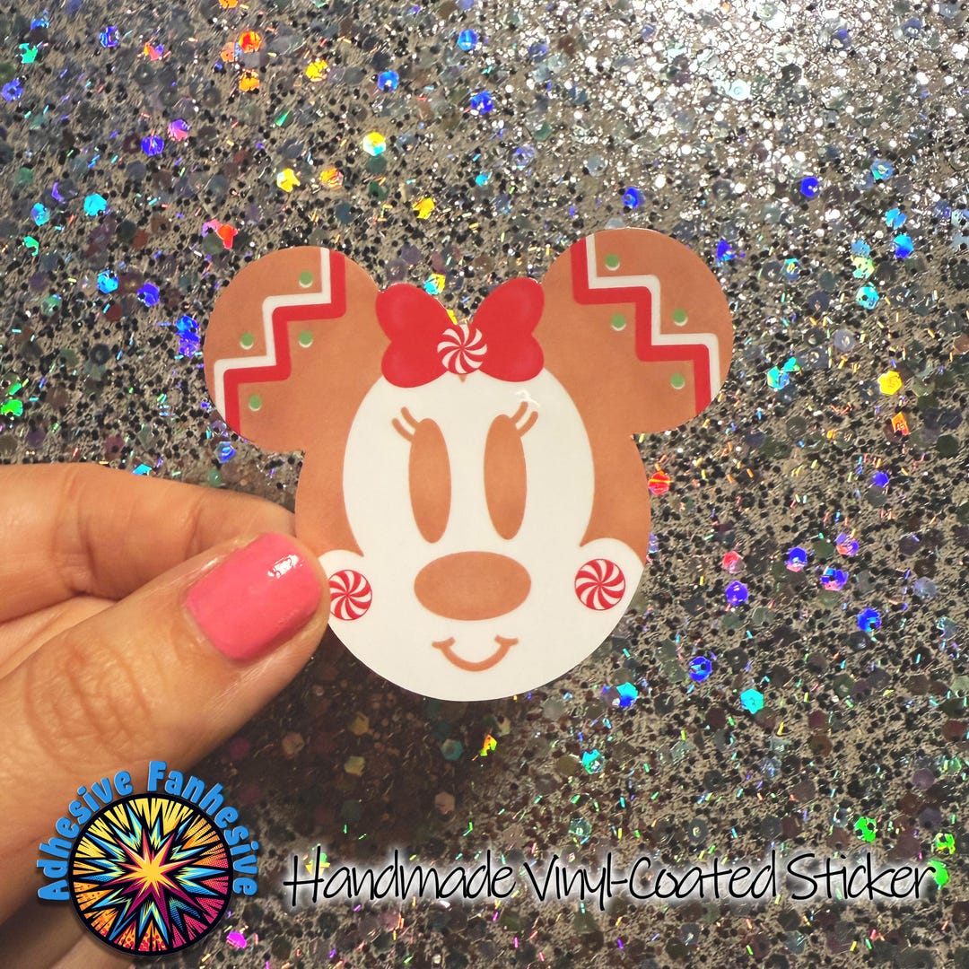 Minnie Mouse Christmas Cookie, Disney Sticker for Laptops, Bottles ...
