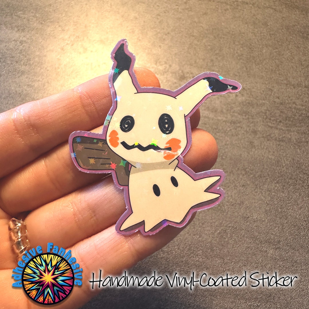 Mimikyu Holographic Pokémon Sticker, Vinyl Coated - Etsy