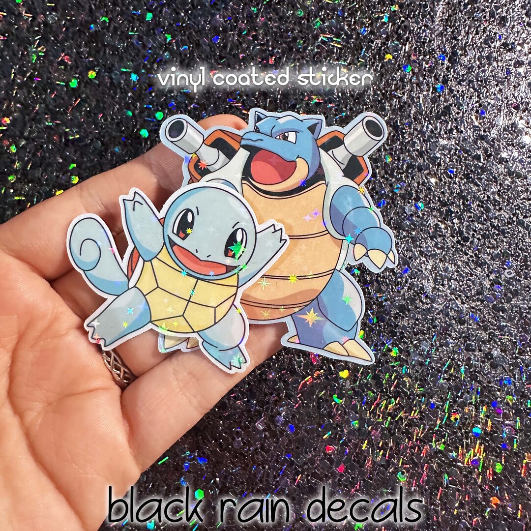 Squirtle and Blastoise Stickers Holographic Pokémon Vinyl - Etsy