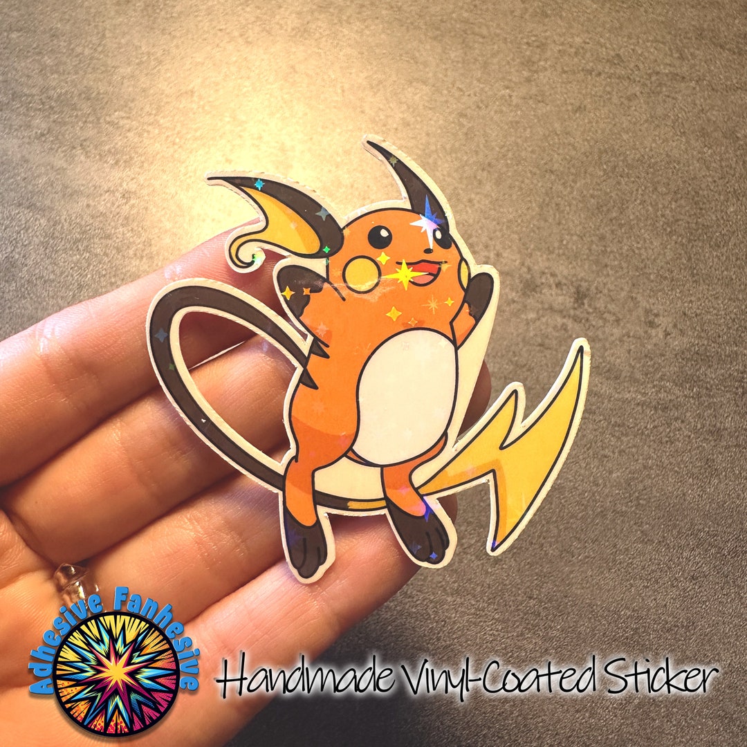 Raichu Sticker, Holographic Pokémon Sticker for Water Bottles, Laptops ...