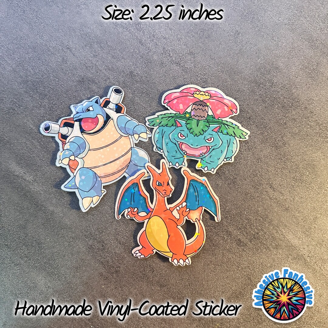 The Big Three Pokémon Charizard Venusaur Blastoise Sticker Bundle Vinyl ...