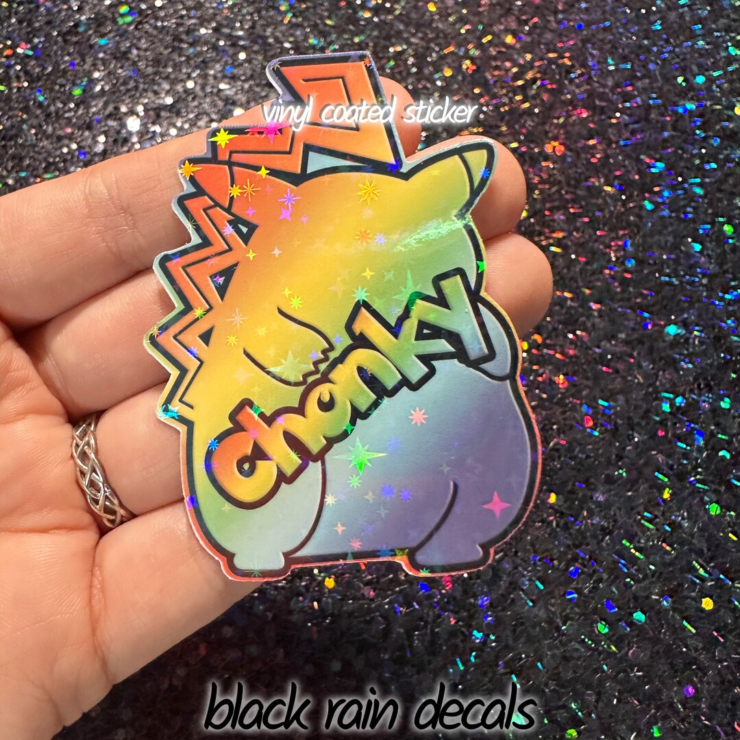 Vmax Rainbow Pikachu Chonkachu Pokémon Vinyl Coated Sticker - Etsy