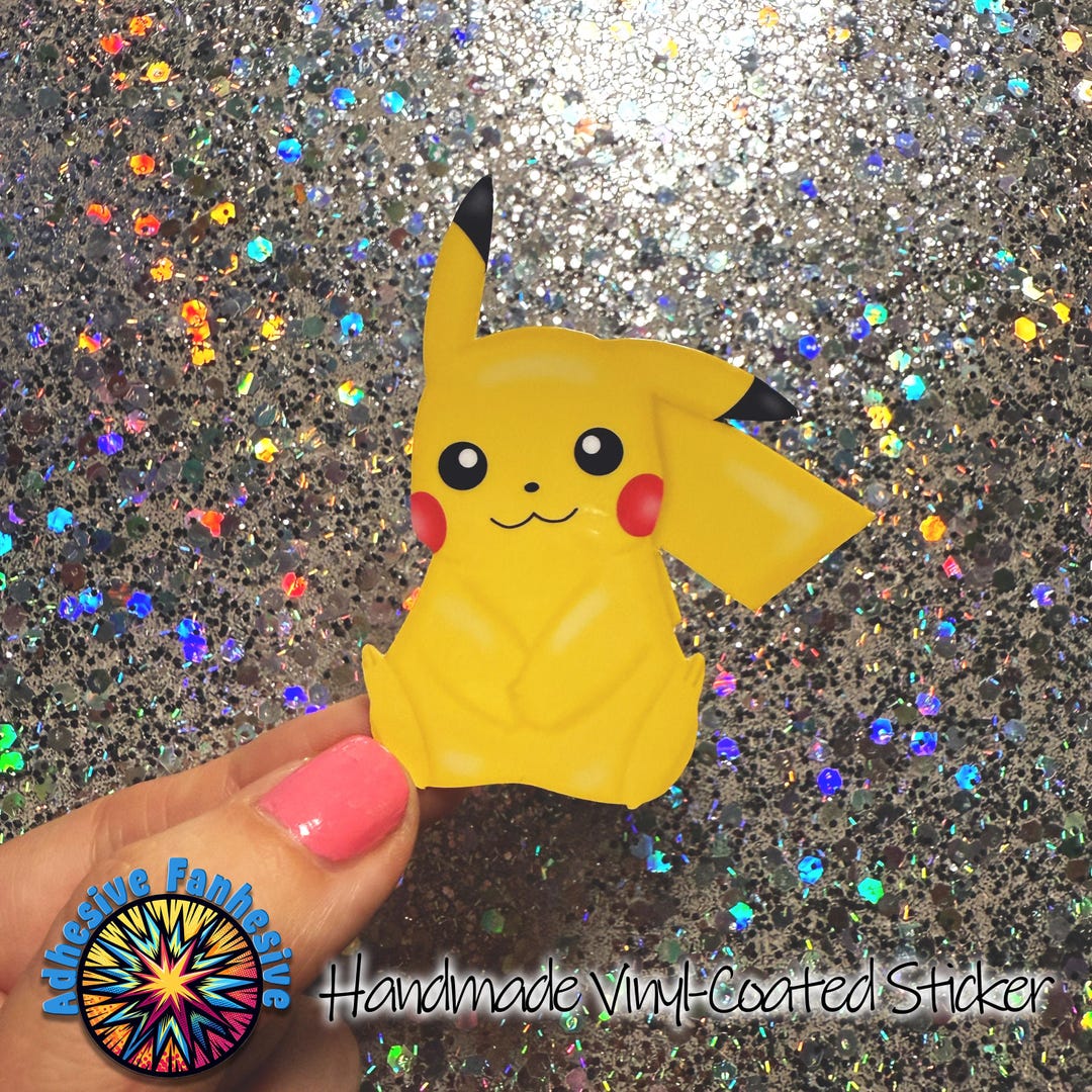 Pikachu Sitting Sticker, Pokémon Sticker for Laptops, Bottles ...