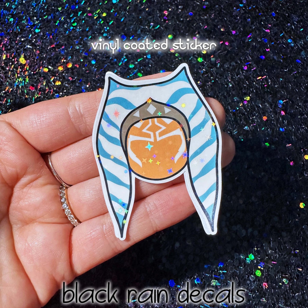Ahsoka Tano Head Holographic Sticker, Star Wars Vinyl Coated Sticker ...