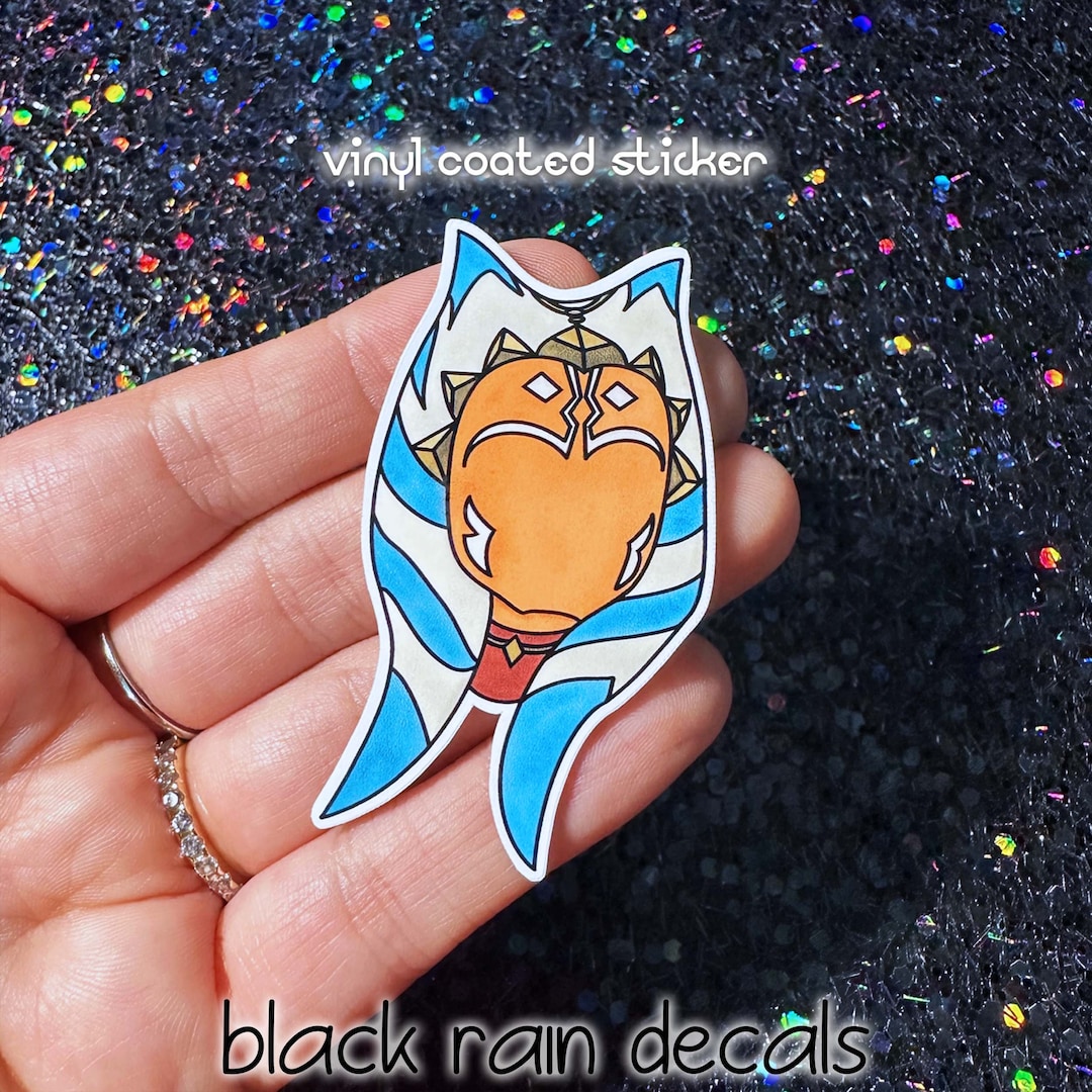 Ahsoka Tano Clone Wars Head Sticker, Star Wars Vinyl Coated Sticker for ...