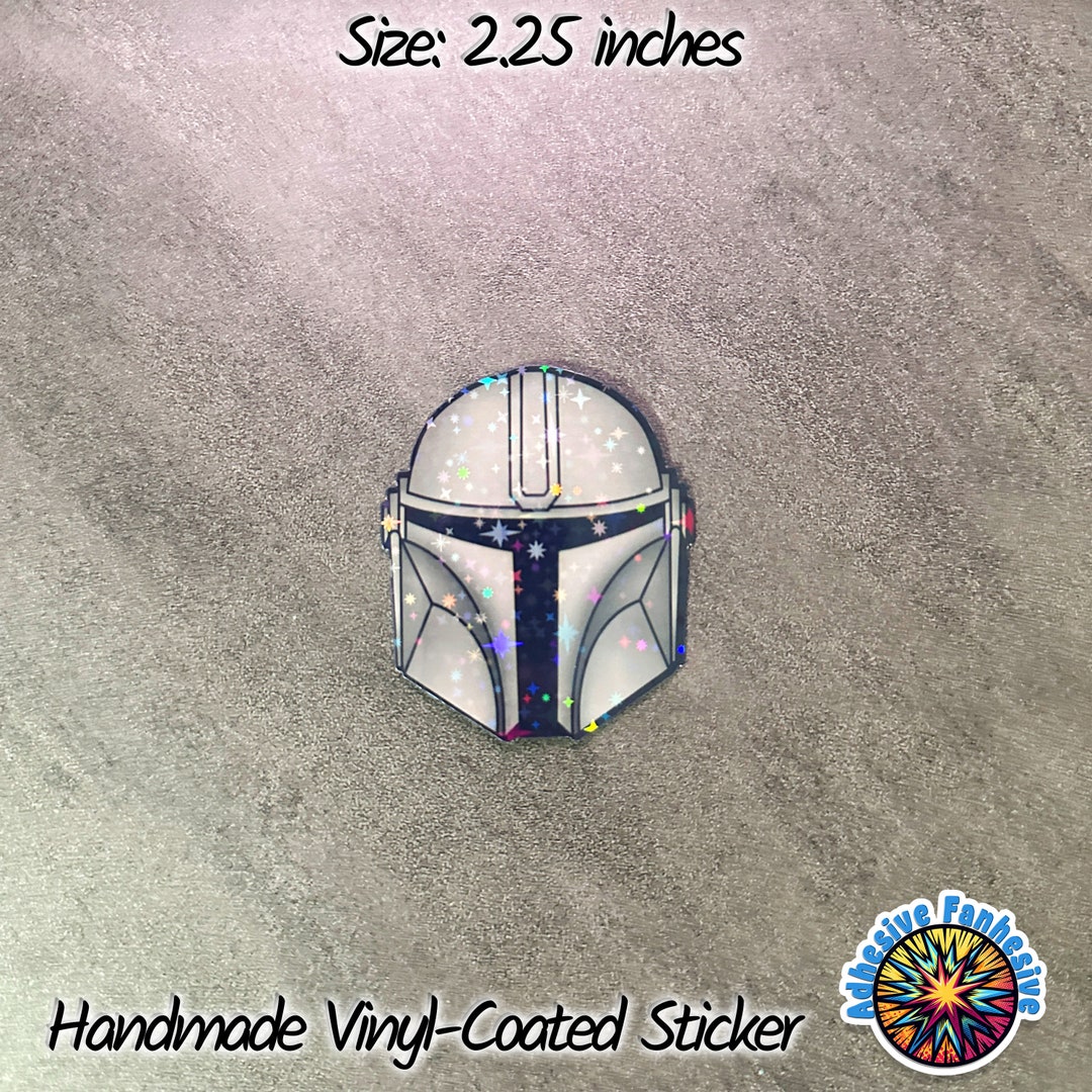 The Mandalorian Holographic Stars Helmet Sticker Star Wars Vinyl Coated ...