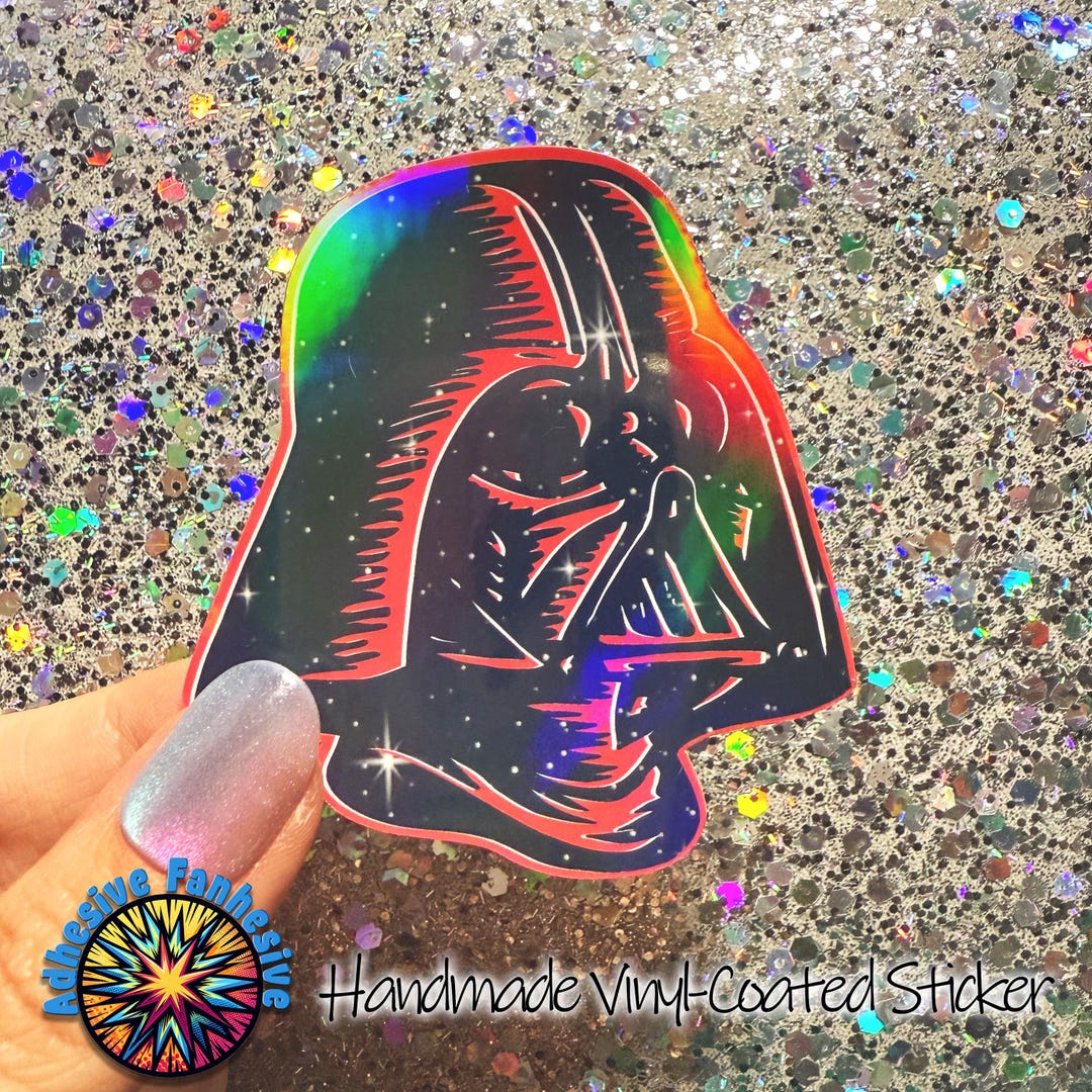 Darth Vader Helmet Sticker, Holographic Star Wars Sticker for Laptops ...